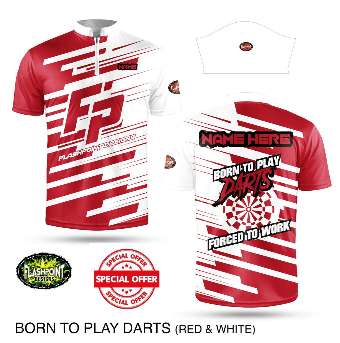 Born To Play Darts - Red & White - Personalized – FLASHPOINT DESIGNS