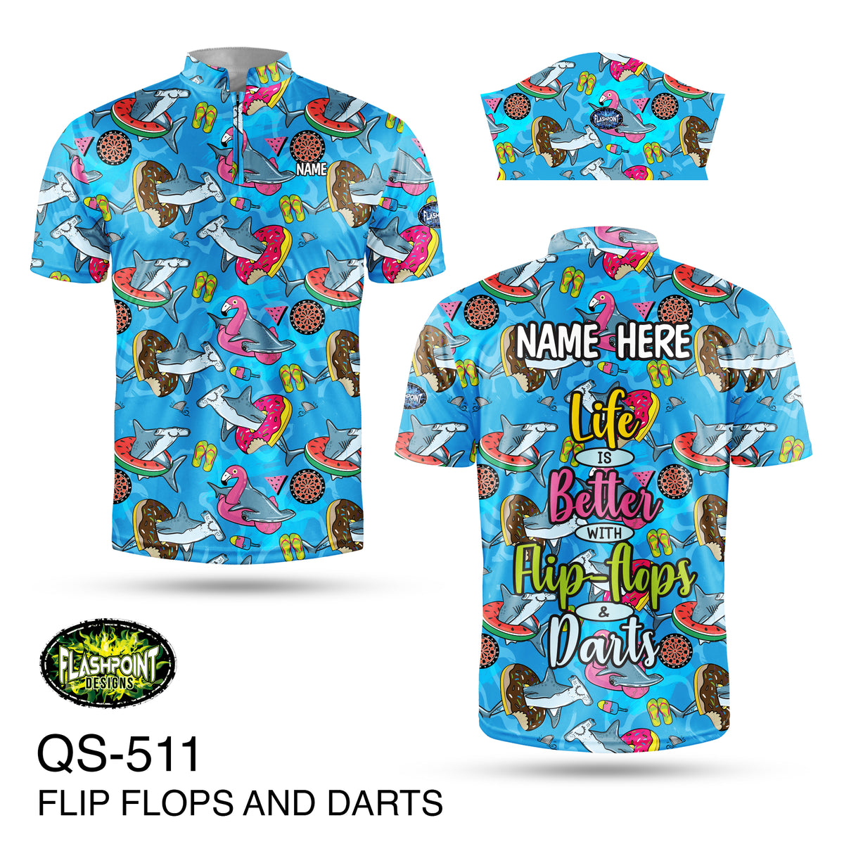 QS511 Flip Flops And Darts - Personalized – FLASHPOINT DESIGNS