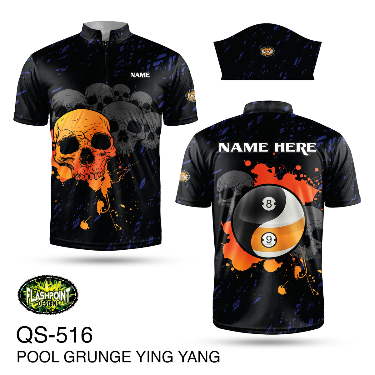 QS516 Pool Grunge Ying Yang - Personalized – FLASHPOINT DESIGNS